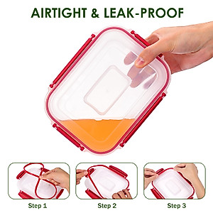 Moretoes 10pcs Food Storage Containers with Lids (5 Snap Lids & 5 Nestable Containers), Plastic Airtight Stackable Leakproof Freezer Storage Containers for Kitchen, Refrigerator Organization