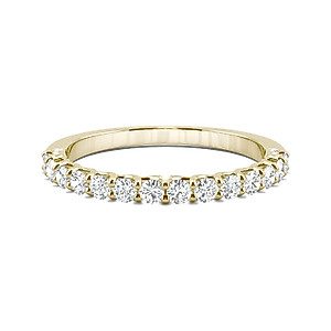 14K Yellow Gold Moissanite by Charles & Colvard 2mm Round Wedding Band-size 7 0.45cttw DEW by Charles & Colvard