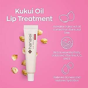 Hanalei Cruelty-Free | Paraben-Free | Hydrating Lip Treatment Balm to Soothe Dry Lips | Infused with Kukui Oil, Shea Butter, Grapeseed Oil | Made in USA | Multi-colored Travel-Size 3 Pack(5ml x 3)