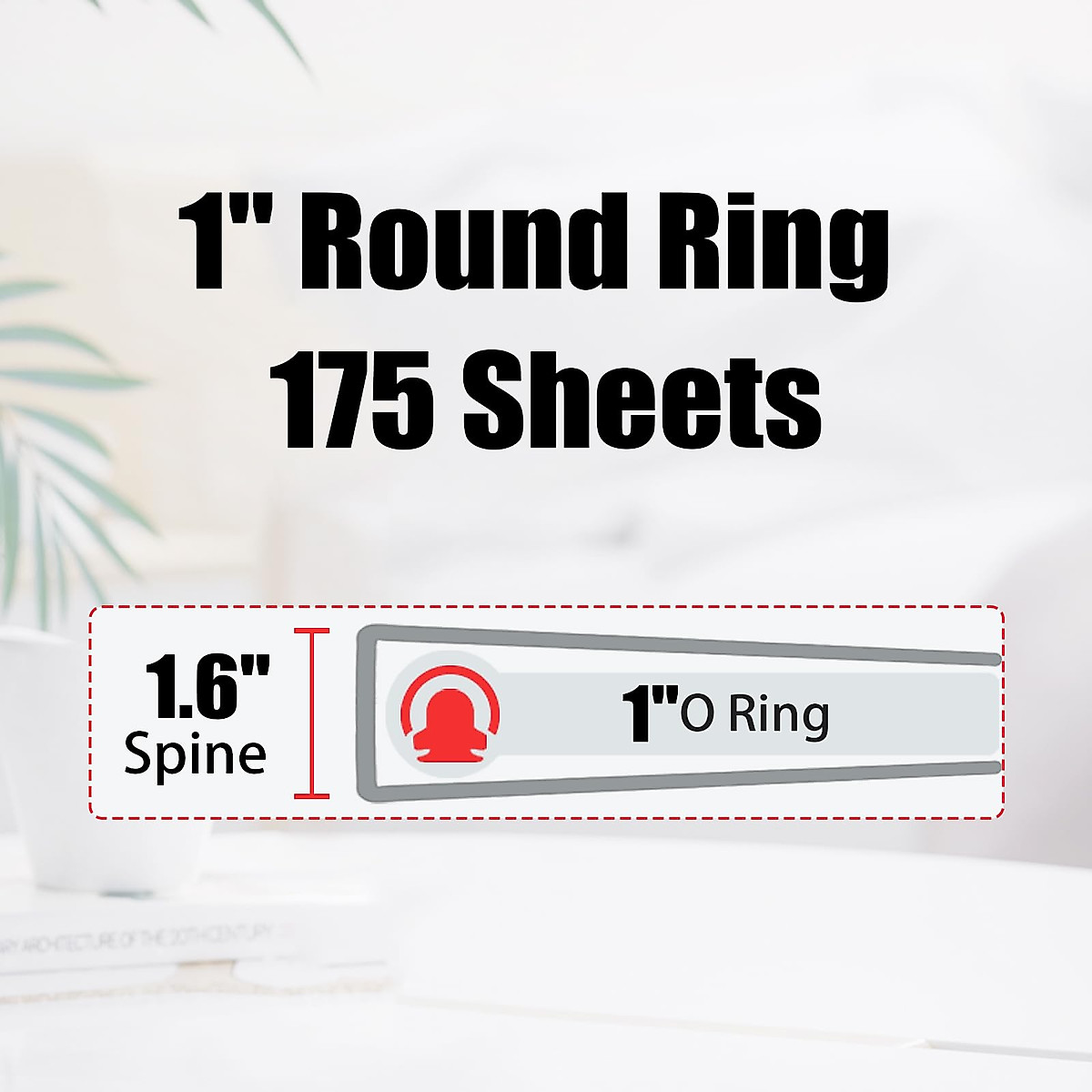 EYROZILL 3 Ring Binder 1 Inch for Letter-Size 8.5" x 11" Paper with 5-Tab Dividers, Cute Three Ring Binder folders with Profile Clipboard for Women School Office Supplies, Desert Camel