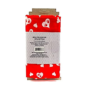 Shason (2 Yards Cut) Pets Poly Cotton Fabric Craft Projects Precut Printed Animal Pet Design, Red