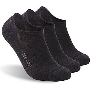 No Show Athletic Socks, ZEALWOOD Unisex Merino Wool Ultra-Light Running Tennis Golf Socks,1/3 Pairs