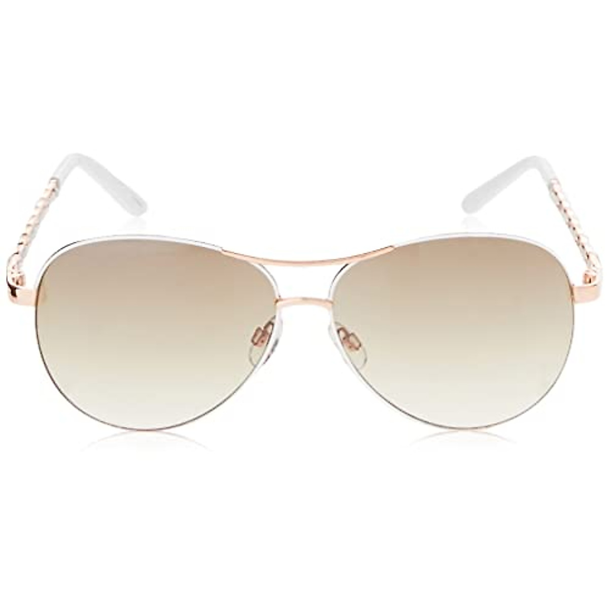 TAHARI womens Th649 Metal UV Protective Aviator Women s Sunglasses Wear Year Round Elegant Gifts for Women 60 mm, Rose Gold & White, 59 mm US