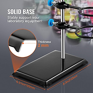 VEVOR Laboratory Grade Metalware Set - Support Stand Premium Iron Material Laboratory Stand Support Lab Clamp Flask Clamp Condenser Stand 60cm