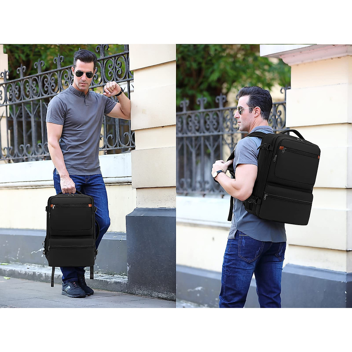 XJ-HOME 2023 NEW 17 inch Travel Laptop Backpack,40L Flight Approved Carry On Backpack,Expandable Water Resistant With USB Computer Backpack For Men Women