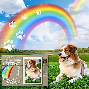 Pet Memorial Picture Frame for Dog, Pet Dog Rainbow Bridge Picture Frame with Ashes Urn, Fur Baby Passing Away Gifts to Dog Owners, Pet Loss Remembrance Photo Frame, Pet Puppy Keepsake to Condolences