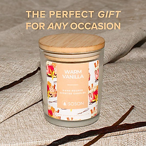 Simply Soson Warm Vanilla Sugar Scented Candle for Home - 7 oz Jar Candle - Scented Candle Gift, Aromatherapy Candle, Candles for Home Scented, Candles for Women, Fall Candles