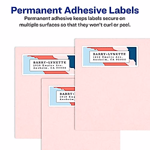 Avery Matte White Return Address Label, Sure Feed Technology, Permanent Adhesive, 3/4" x 2-1/4", 600 Labels (8257)