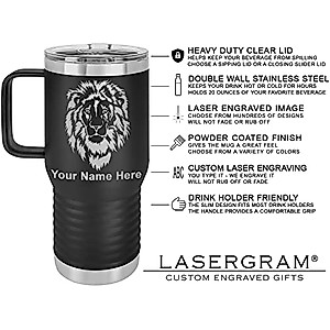 LaserGram 20oz Vacuum Insulated Travel Mug with Handle, NP Nurse Practitioner, Personalized Engraving Included (Black)