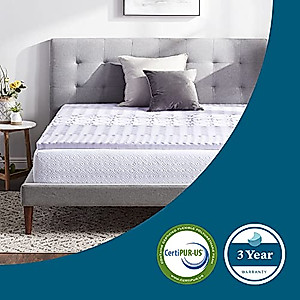 Lucid 2 Inch Mattress Topper King – Memory Foam Mattress Topper King – 5 Zone Lavender Infusion – CertiPur Certified Foam