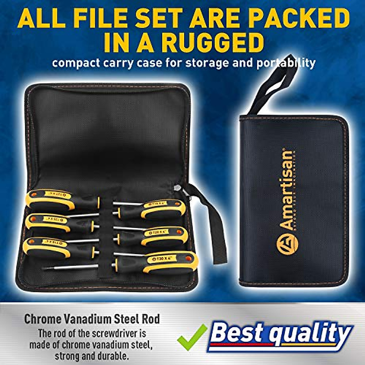 Amartisan 6-Piece Magnetic Torx Screwdrivers Set, Security Tamper Proof, Magnetic Torx Driver Star Screwdrivers Set T10 - T30 Best Choice (Torx Screwdrivers)