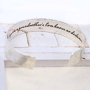 Personalized Hidden Message Cuff Bracelet for Women .925 Sterling Silver, Engraved Customized Quote Inspirational Text for Mom Grandma Wife Daughter