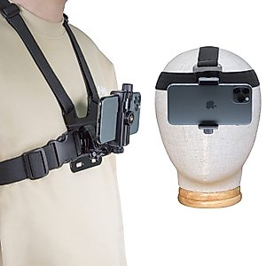 Haoyou Mobile Phone Chest Strap Mount Harness and Head Strap Holder Kit for VLOG/POV Phone Holder Compatible with iPhone,Samsung,Google and GoPro,AKASO,DJI Osmo Action Camera
