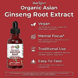 MaryRuth Organics Herbal Supplement Drop, Antioxidant, Boost Energy, Pack of 1, Ginseng Root for Vitality, Supports Focus and Endurance, Vegan, Non-GMO, Gluten Free, 1 Fluid Ounces