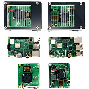 C4Labs Zebra PoE + Case Kit for Raspberry Pi 4B or 3B+ and PoE+ HAT or Official PoE Hat - Black Ice