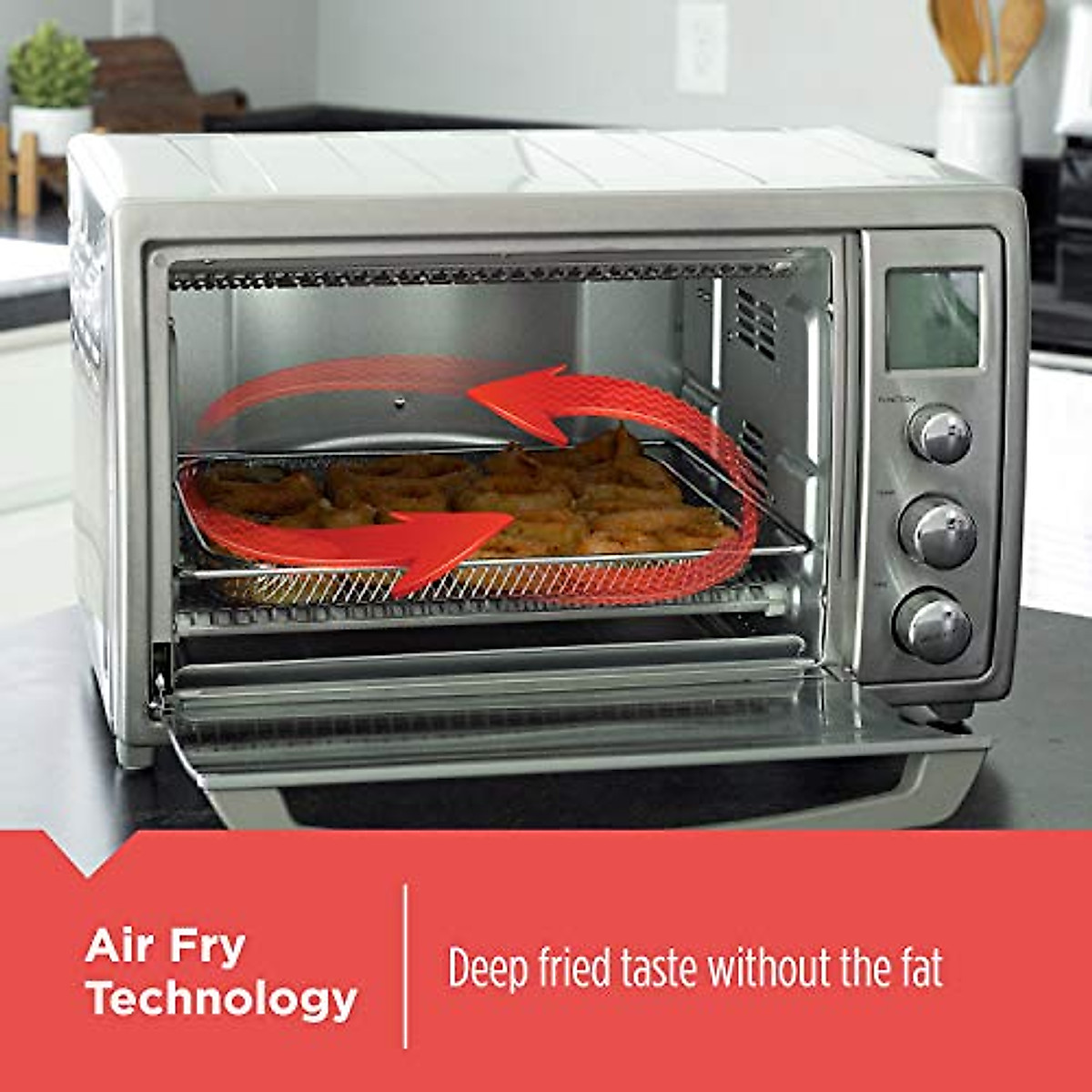 BLACK+DECKER Crisp ‘N Bake Air Fry Countertop Oven with No Preheat, Stainless Steel, TOD5035SS