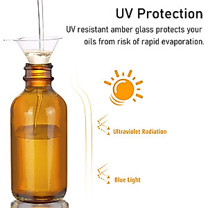 Bumobum Dropper Bottle 2 oz, 2 pack Amber Glass Eye Dropper Bottles with Labels and Funnel, Tincture Bottle with Measured Dropper - Leakproof Essential Oils Bottles