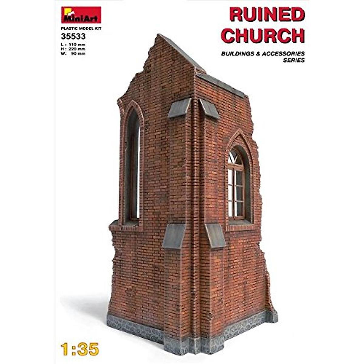 Miniart 1:35 Ruined Blitzed Church Model Kit 35533