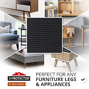 X-Protector Non Slip Furniture Pads for Hardwood Floors 32 PCS 2” - Square Anti Slip Furniture Pads - Self-Adhesive Rubber Furniture Pads Non Slip - Ideal Furniture Stoppers to Prevent Sliding!