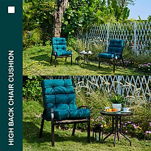 YOOZEKU Outdoor/Indoor High Back Chair Cushion,Waterproof All-Weather Stuffed High Rebound Foam Adirondack Chair Cushion,Seat/Back Chair Cushion for Outdoor Furniture,Dark Green