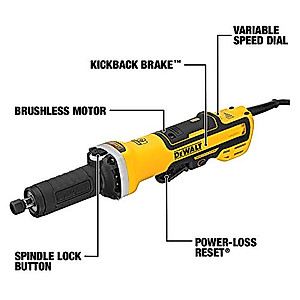 DEWALT Die Grinder, Brushless, Variable Speed, Paddle Switch With Lock-On, 2-Inch (DWE4997VS)