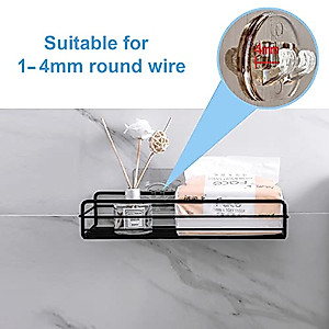 4PCS Shower Caddy Adhesive Sticker Replacement Hook for Corner Shower Caddy Bathroom Rack Shelf Soap Dish Basket Wall Hanging Hook with Strong Sticky, No Drilling Bath Kitchen Organizer Accessories