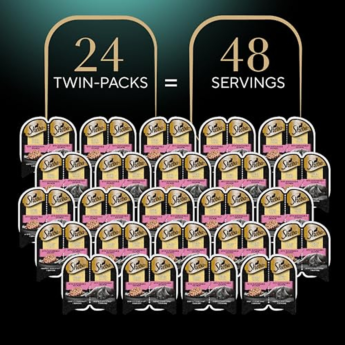 Sheba Perfect Portions Wet Cat Food Cuts in Gravy With Sustainable Salmon, 2.6 oz., Twin-Pack Trays (24 Count, 48 Servings)