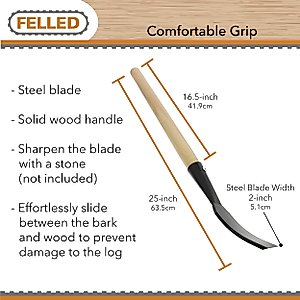 Felled Bark Spud Debarking Tool, Log Peeler Tools Bark Removal Tool Log Debarker Tool, Bark Peeler Bark Stripping Tool