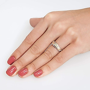 Ladies Black Hills Silver Band with Silver Grapes and 12k gold leaf accents