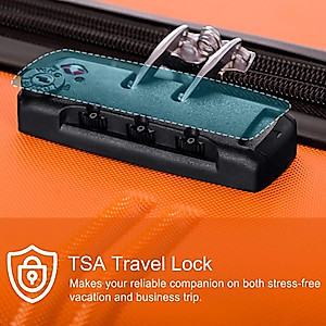 Merax Luggage Sets 3 Piece Suitcase Set 20/24/30,Carry on Luggage Airline Approved,Hard Case with Spinner Wheels,Orange