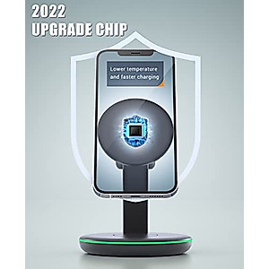 Magnetic Wireless Charger 3 in 1, PEXXUS 15W Fast Mag-Safe Charger Stand Wireless Charging Station for iPhone 14 13 12 Pro/Max/Mini,AirPods Pro/3/2, Apple Watch 7/6/SE/5/4/3/2(QC3.0 Adapter Included)