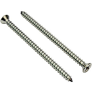 #10 x 3", (25 pcs), Stainless Flat Head Phillips Wood Screw, 18-8 (304) Stainless Steel Screws by Persberg P100-89