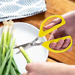 Joyce Chen Original Unlimited Kitchen Scissors All Purpose Dishwasher Safe Kitchen Shears With Comfortable Handles, Red and Yellow