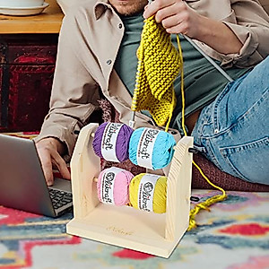 Olikraft Double Revolving Yarn Holder - Horizontal Yarn Spindle Feeder or Dispenser - Craft Supplies for Crochet and Knitting