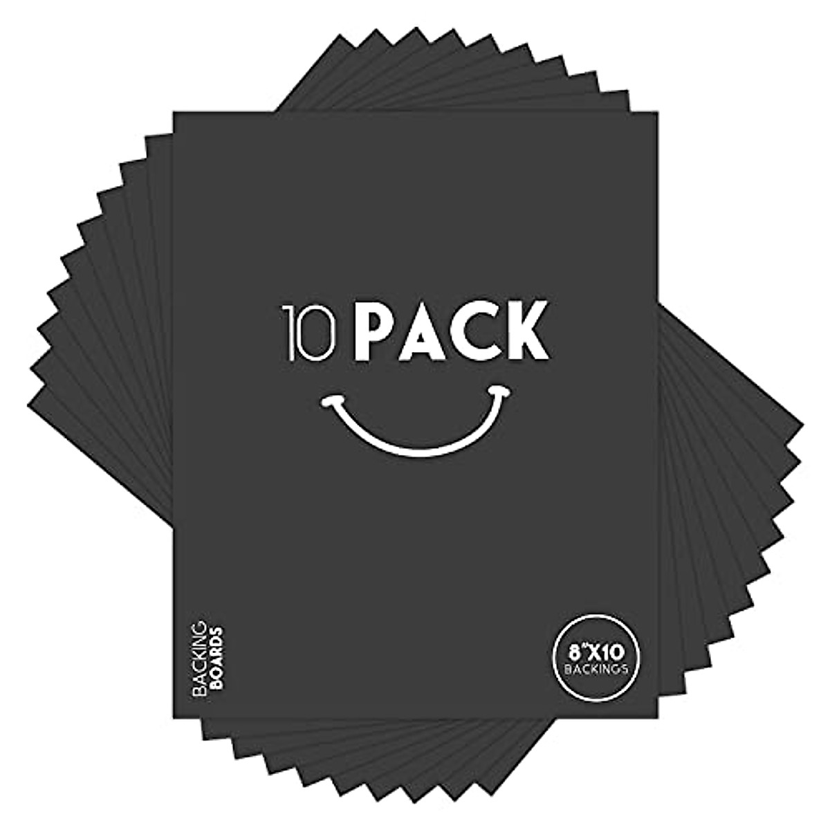 Golden State Art, 8x10 Uncut Photo Mat Matboard, Black Backing Board for Frame, Picture (8x10, 10 Pack)