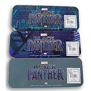 Black Panther Metal Tin Pencil Case Pencil Case, Marker Case, Crayon Case, Back to School Shopping for Students (Set of 3)