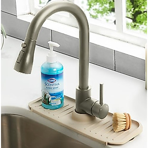 Clorox KeptClean Kitchen Faucet Splash Guard, one size, Almond Cream