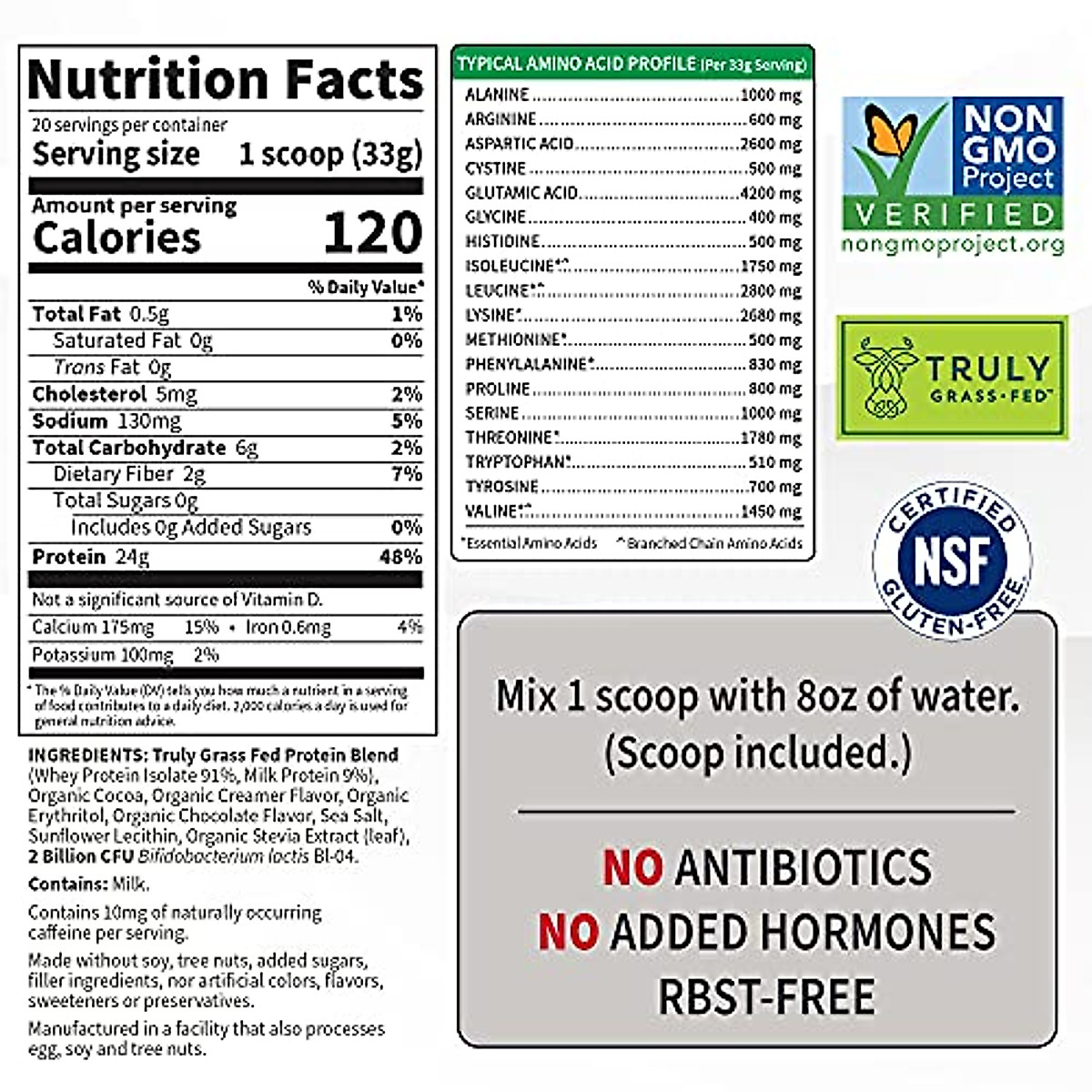 Garden of Life Sport Whey Protein Powder Chocolate, Premium Grass Fed Whey Protein Isolate Plus Probiotics for Immune System Health, 24g Protein, Non GMO, Gluten Free, Cold Processed - 20 Servings