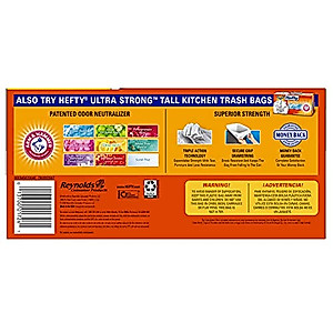 Hefty Strong Tall Kitchen Trash Bags, Unscented, 13 Gallon, 120 Count