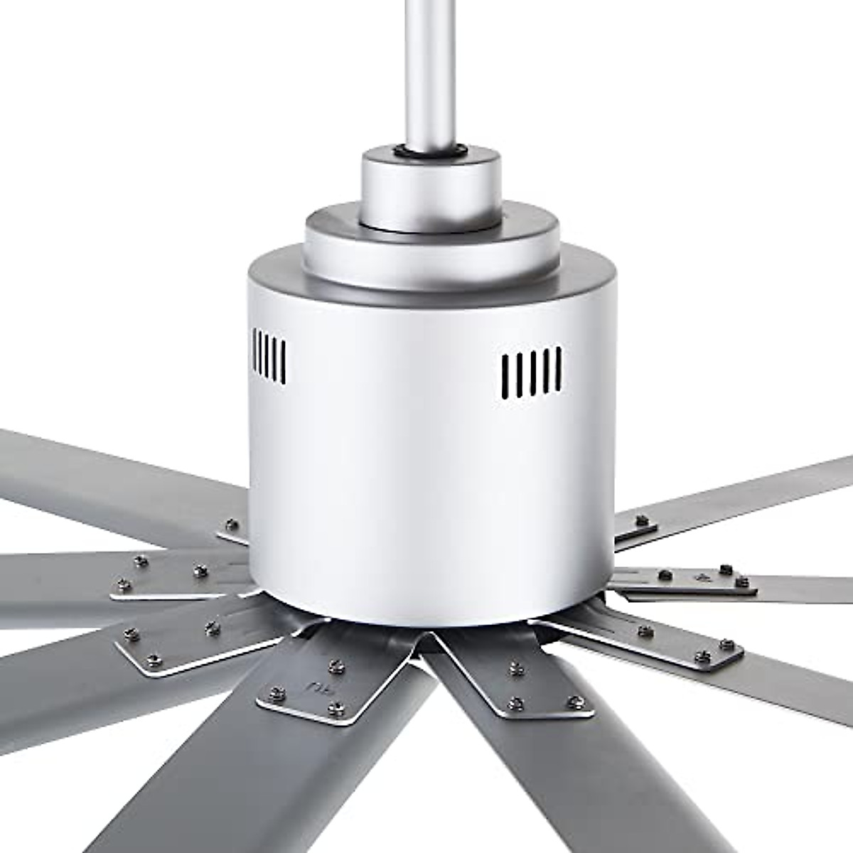 BiGizmos 84 Inch Industrial DC Motor Ceiling Fan, Damp Rated Indoor or Covered Outdoor Ceiling Fans for Home or Commercial, Porch Patio Warehouse Restaurant, 6-Speed Remote Control