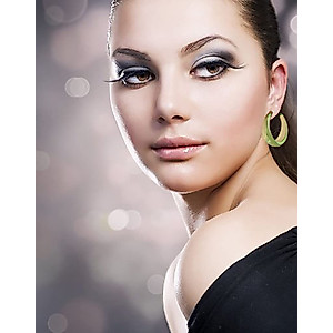 CSIYANJRY99 Green Hoop Earrings for Women Resin Acrylic Hoops Trendy Y2k Hoop Earrings C Shaped Resin Earrings for Women(E-green)