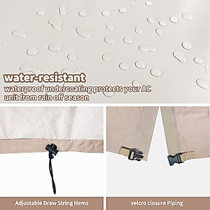 Air Conditioner Cover for Outside Units-Reliable AC Cover Water Resistant Fabric Windproof Design Square Fits up to 26 x 26 x 32 inches