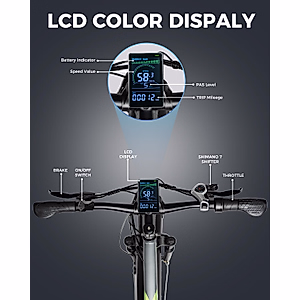 Mukkpet Suburban 750W Electric Bike for Adults, 25MPH Ebike, 26'' X 4.0 All Terrain Tire Electric Mountain Bikes 48V 15AH BMS Removable Battery Adult Electric Bicycles 7-Speed Electric Bike