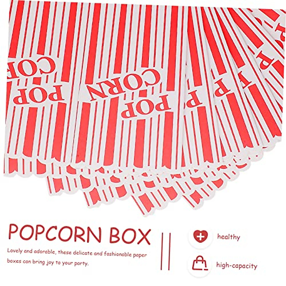 HEMOTON 30 Pcs Popcorn Popcorn Bucket Microwave Containers Disposable Food Containers Snack Container Oil Proof Popcorn Cup Disposable Popcorn Buckets Paper Popcorn Boxes Popcorn Bag Candy