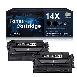 CF214X 14X Black High Yield Toner Cartridge with Chip 2-Pack, 14X Toner Replacement for HP 14X Toner 14A CF214A Compatible with Laser Enterprise M712 Series, Laser Enterprise MFP M725 Series Printer