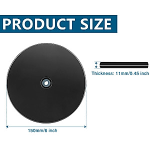 Suiwotin 2PCS 150mm/6inch Acrylic Cookie Decorating Turntable Organizer for Kitchen Spice Rack, Makeup, Table Cake, Cabinets, with 360 Degree Rotating Bearings (Black)