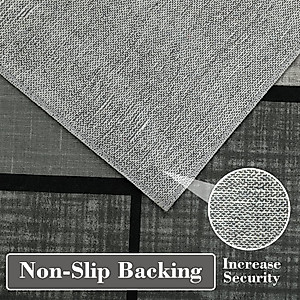 FairOnly 2x6 Runner Rug Washable Runner Rug Kitchen Runner Rug Geometric Runner Rugs Modern Floor Cover for Hallways Non Slip Runner Rug Low Pile Carpet for Living Room Bedroom Dining Room,Grey