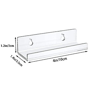 Vinyl Record Shelf Wall Mount 6 Pack, 4inch Floating Acrylic Shelves, C-d Vinyl Record Display Rack, Clear Acrylic Shelf for Vinyl Record Display, Floating Book Shelves for Kids Room