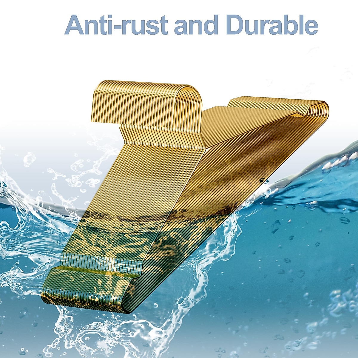 17.7'' Gold Metal Hangers 30 Pack Heavy Duty, Strong Wire Clothes Hangers with Notches, Space Saving Hangers Bulk for Standard Size Coats, Shirts, Suits, Pants,Gold