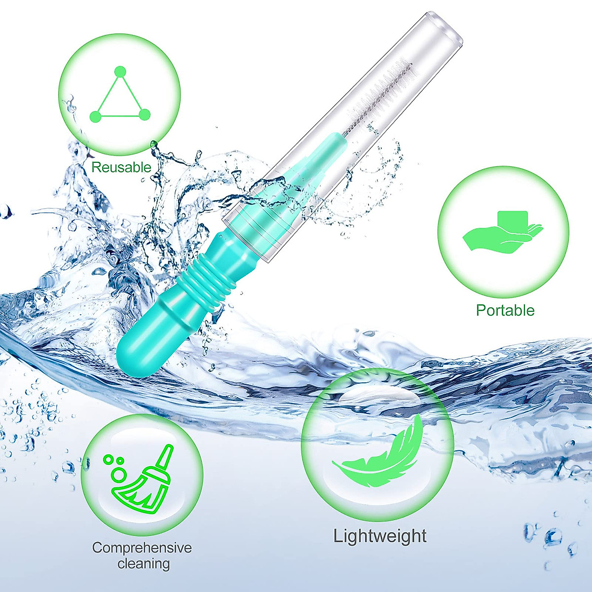 70 Pieces Interdental Brush Teeth Floss Tooth Cleaning Tool Toothpick Cleaner Dental Tooth Flossing Head Teeth Soft Dental Pick Refill Dental Flosser Oral Dental Hygiene Teeth Flossing